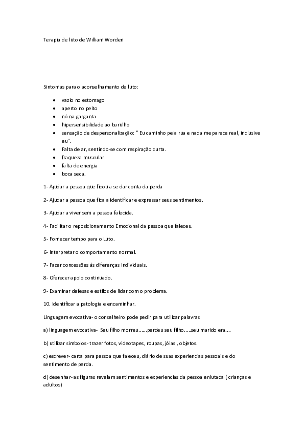 (DOC) Terapia de luto de William Worden