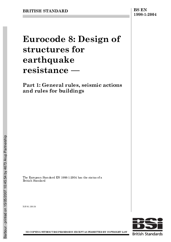 Pdf Eurocode 8 1 Earthquakes General