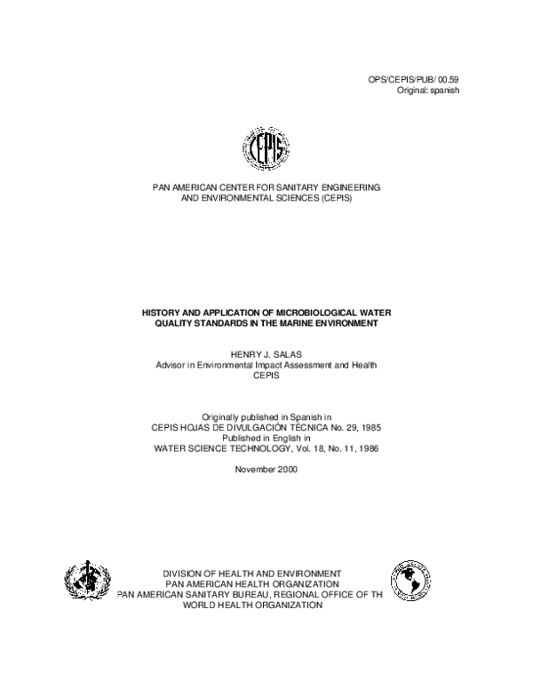 (PDF) PAN AMERICAN CENTER FOR SANITARY ENGINEERING AND ENVIRONMENTAL ...