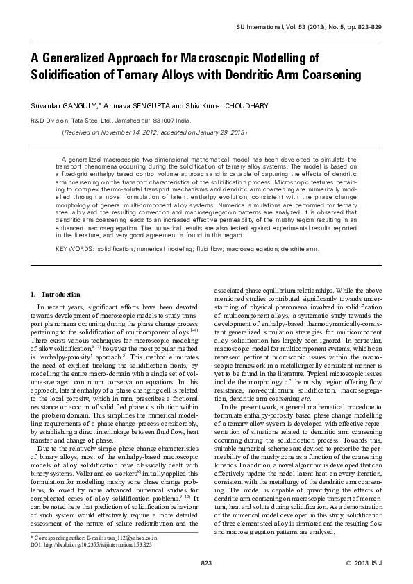 (PDF) Modelling of solidification and heat treatment for the prediction of yield stress of cast ...