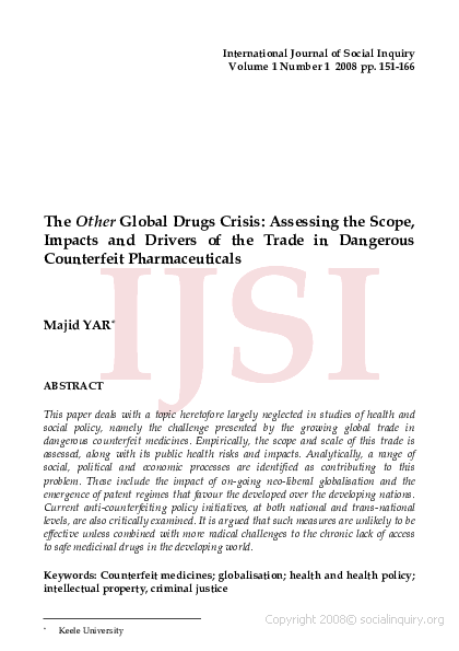 (PDF) The Other Global Drugs Crisis: Assessing the Scope, Impacts and ...