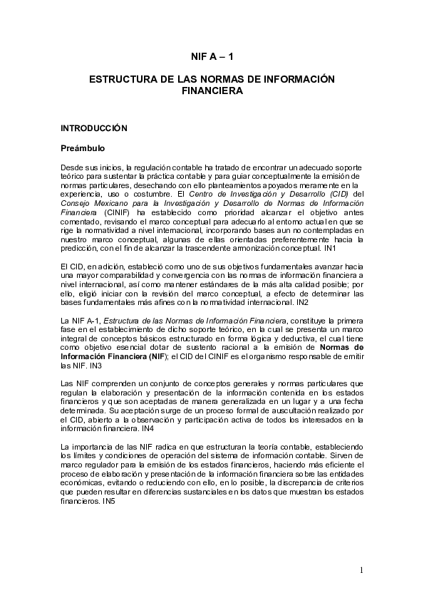 (PDF) NIF A – 1 ESTRUCTURA DE LAS NORMAS DE INFORMACIÓN