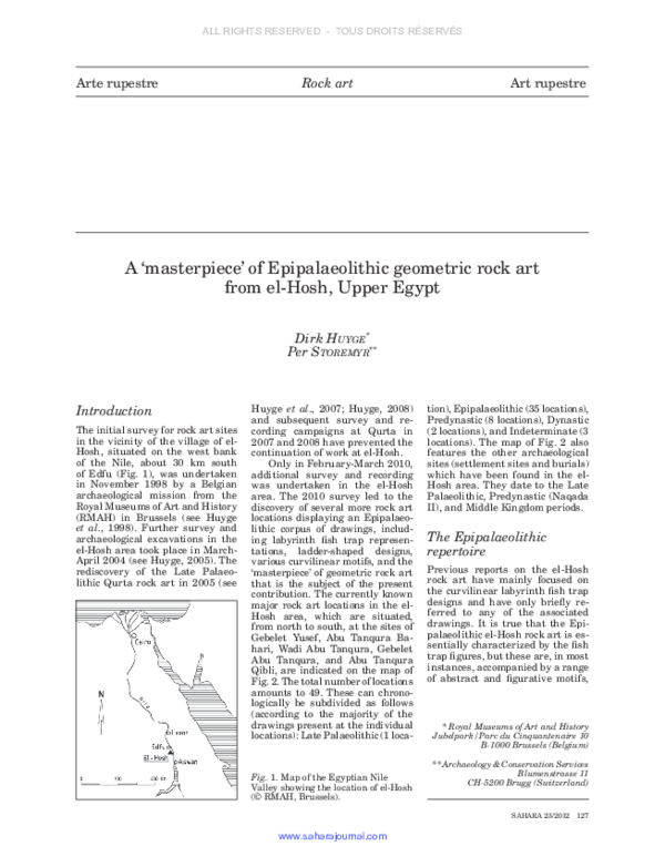 A 'masterpiece' of Epipalaeolithic geometric rock art from el-Hosh ...