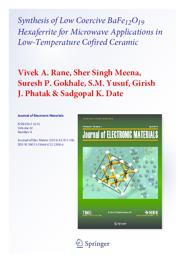 (PDF) Hexaferrite for Microwave Applications in Low-Temperature Cofired ...