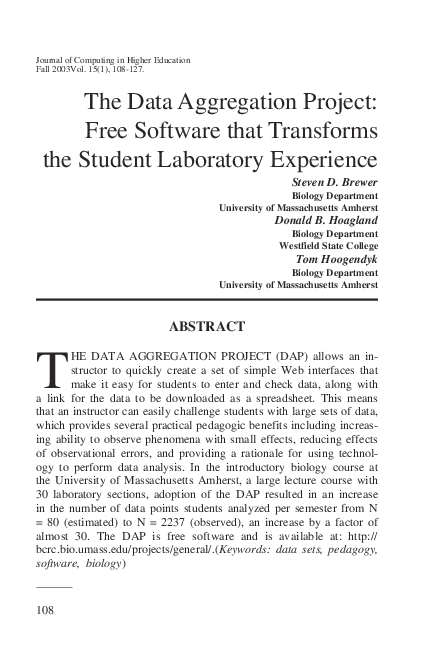 The data aggregation project: Free software that transforms the student ...