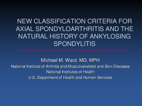 (PDF) NEW CLASSIFICATION CRITERIA FOR AXIAL SPONDYLOARTHRITIS AND THE ...