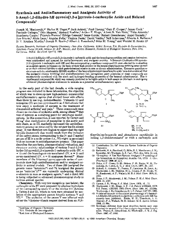 (PDF) Synthesis of l,2-dihydro-3 H -pyrrolo[1,2- a ]pyrrole-1-carboxylic acids and homologous ...