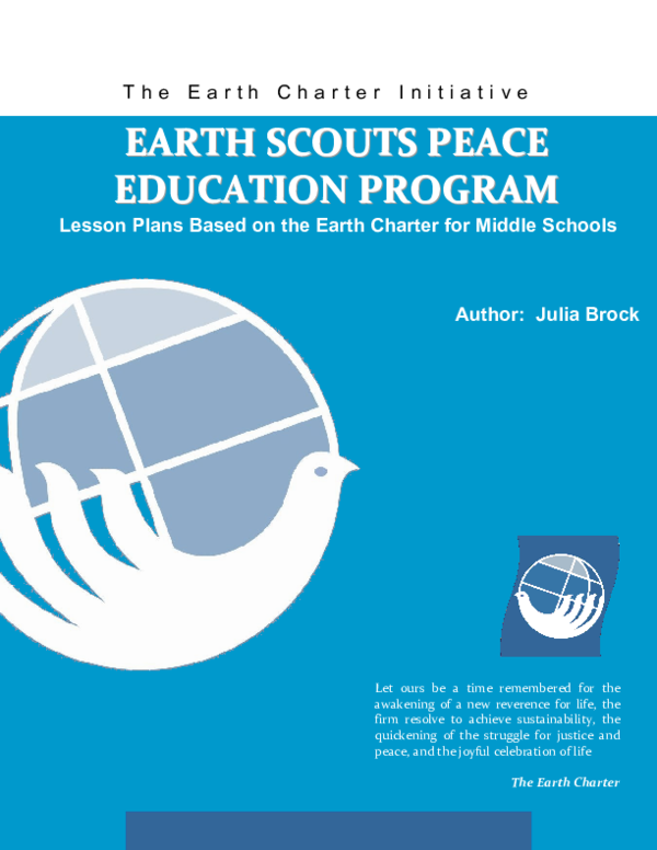 (PDF) EARTH SCOUTS PEACE EDUCATION PROGRAM: Lesson Plans Based on the Earth Charter for Middle ...