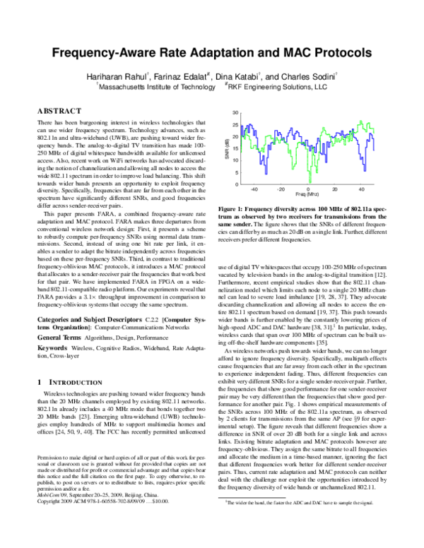(PDF) Frequency-aware rate adaptation and MAC protocols