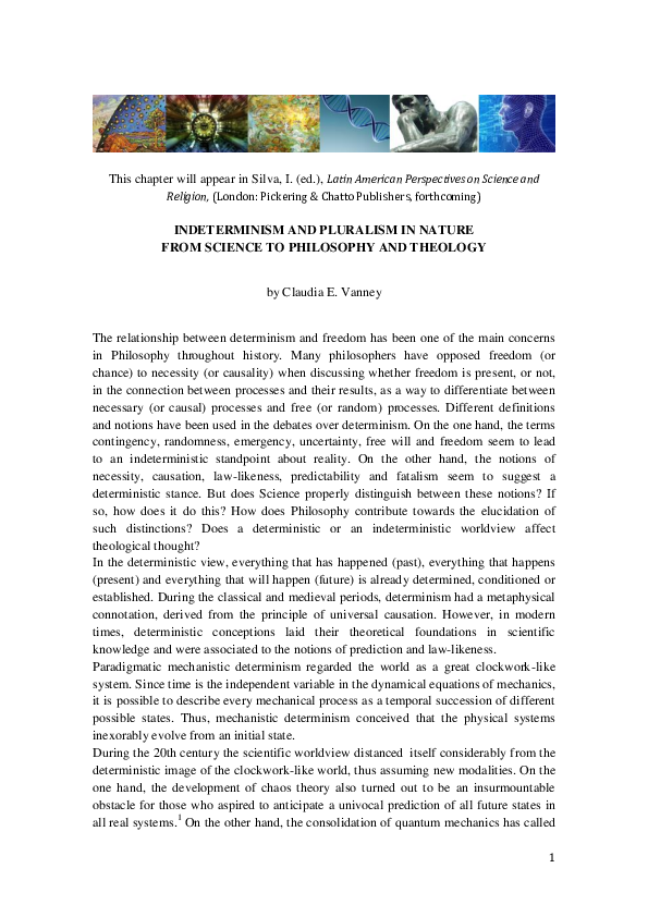 (PDF) Indeterminism and pluralism in nature. From science to philosophy ...