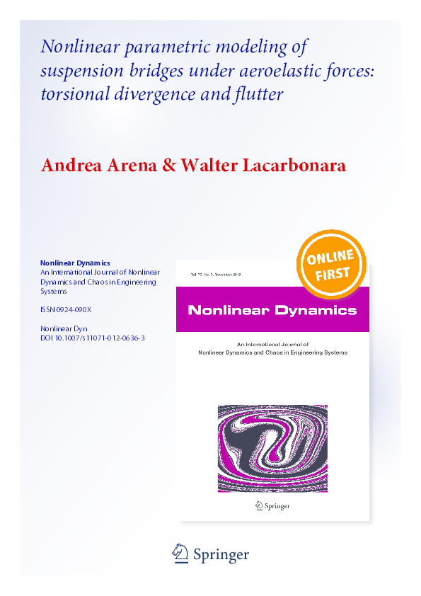 (PDF) Nonlinear parametric modeling of suspension bridges under ...