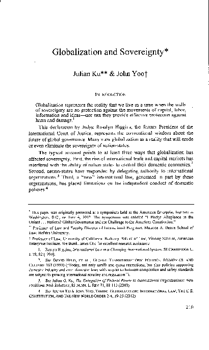 (PDF) Globalization and Sovereignty