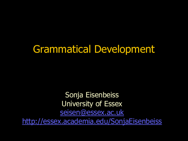 (PPT) Grammatical Development