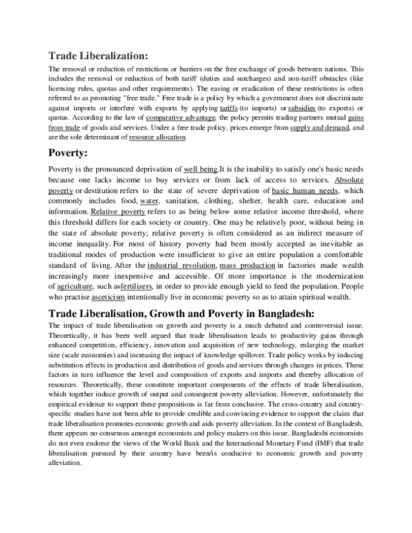 (DOC) Trade Liberalization