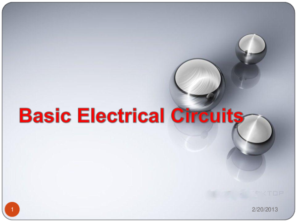 (PPT) Basic Electrical Circuits
