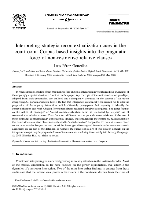 (PDF) (2006) Interpreting strategic recontextualization cues in the ...