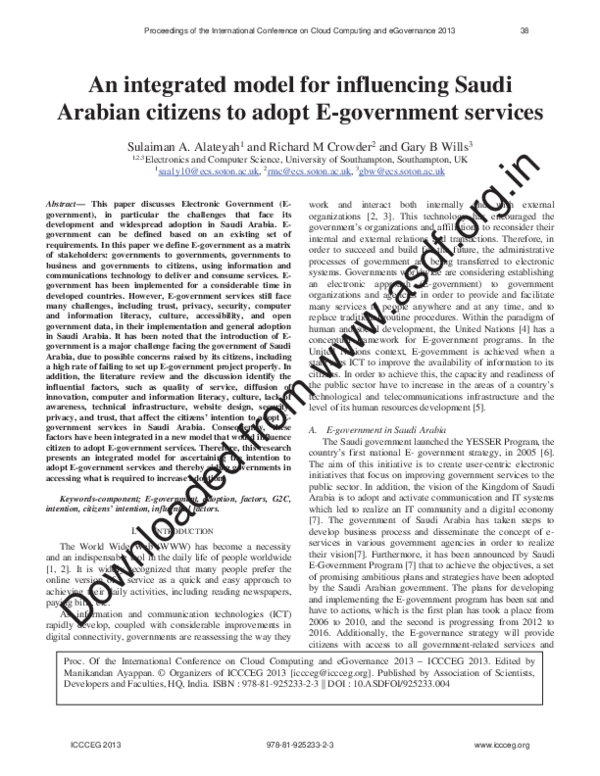 (PDF) An integrated model for influencing Saudi Arabian citizens to ...
