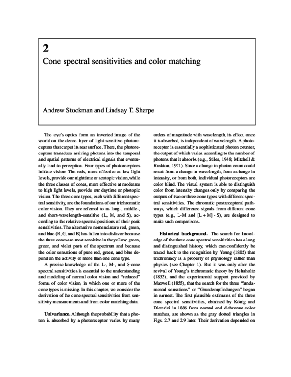 (PDF) Cone spectral sensitivities and color matching