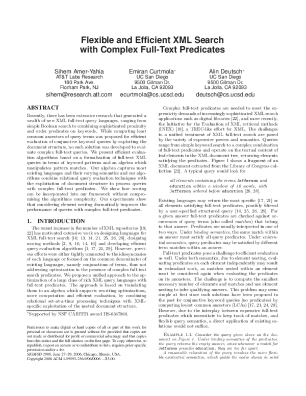(PDF) Flexible and efficient XML search with complex full-text ...