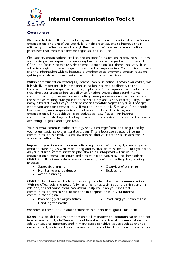 (DOC) Internal Communication Survey