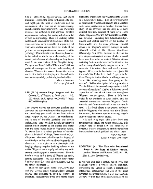 (PDF) Review of The Man Who Deciphered Linear B: The Story of Michael ...