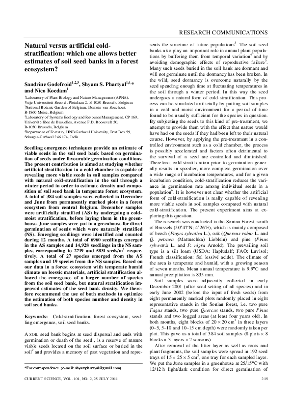 (PDF) Natural vs. artificial cold-stratification: which one allows ...