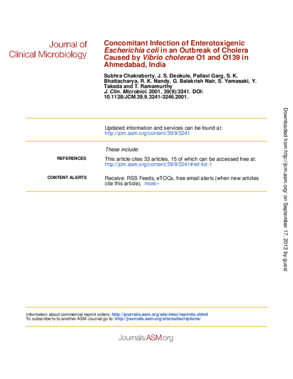 (PDF) Concomitant Infection of Enterotoxigenic Escherichia coli in an ...