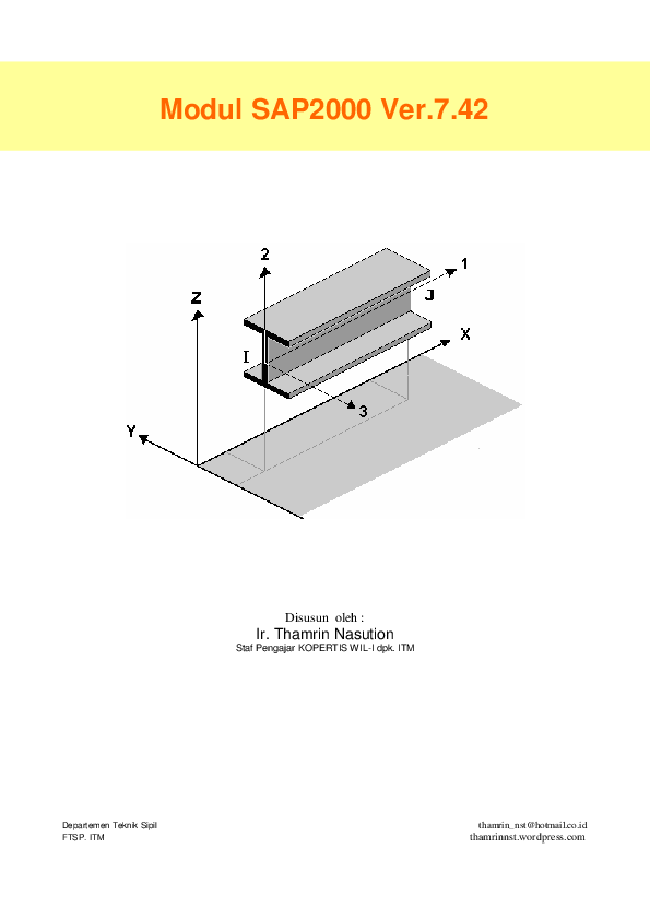 (PDF) Modul I Pengenalan SAP2000