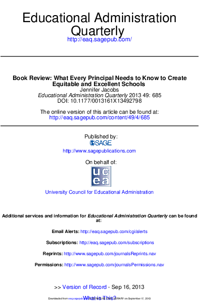 (PDF) Book Review of What Every Principal Needs to Know to Create ...