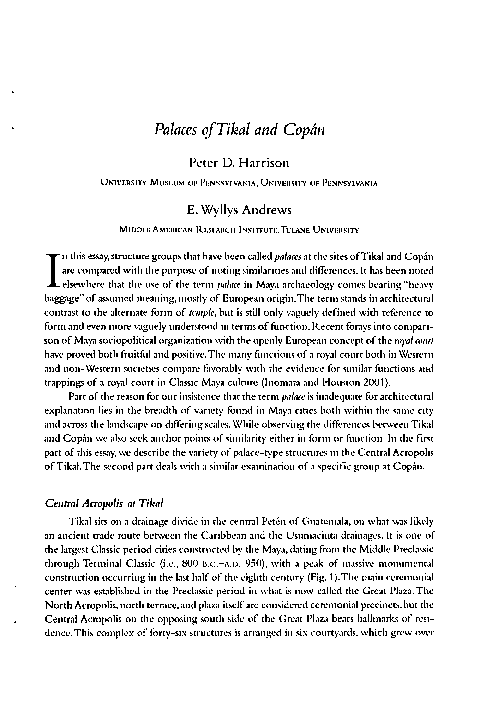 (PDF) Palaces of Tikal & Copán with E. Wyllys Andrews - in Evans, Susan ...