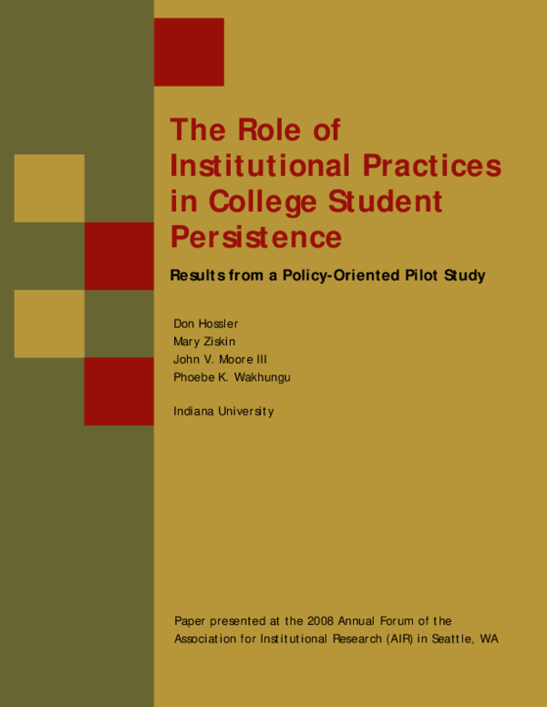 (PDF) The Role of Institutional Practices in College Student ...