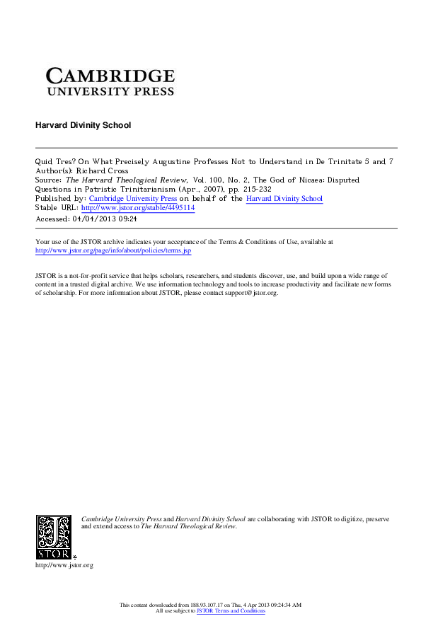 (PDF) Harvard Divinity School