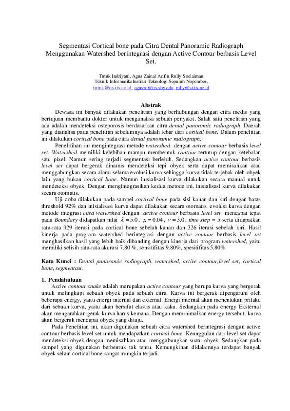 (PDF) Segmentasi Cortical bone pada Citra Dental Panoramic Radiograph ...