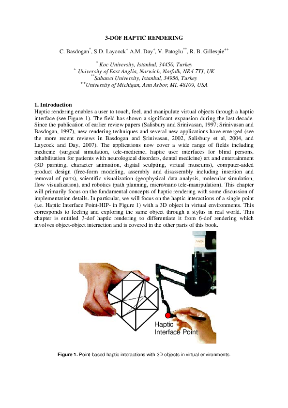 (PDF) 3DOF HAPTIC RENDERING