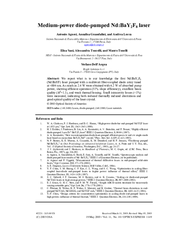 Medium-power diode-pumped Nd:BaY2F8 laser