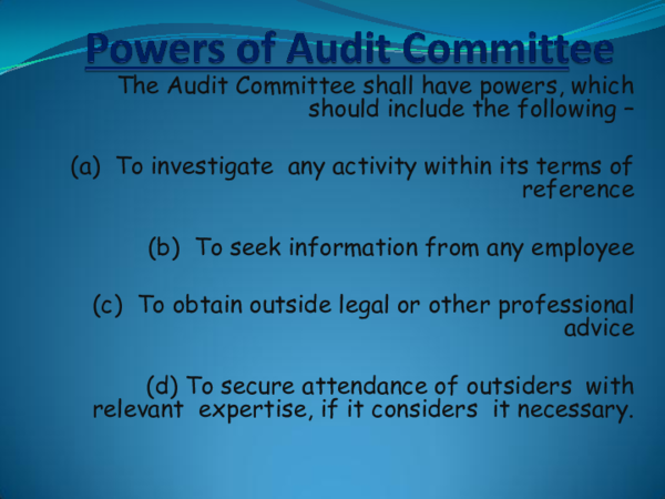 (PPT) Powers of Audit Committee
