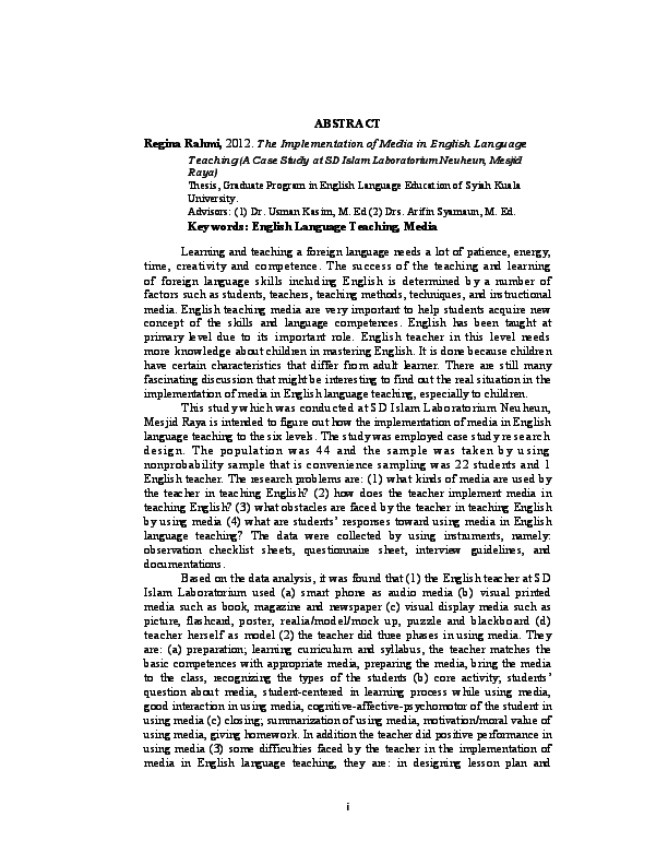 (PDF) abstract teaching english to the young learners