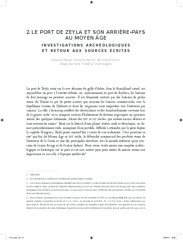 (PDF) Le port de Zeyla et son arrière-pays au Moyen Âge: Investigations ...