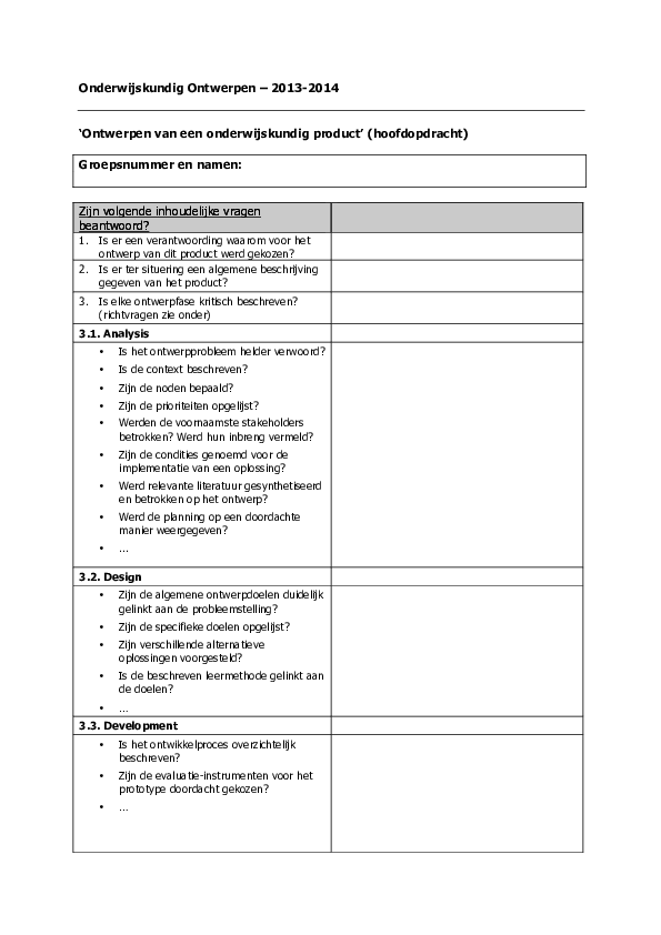 (PDF) Checklist Instructional design