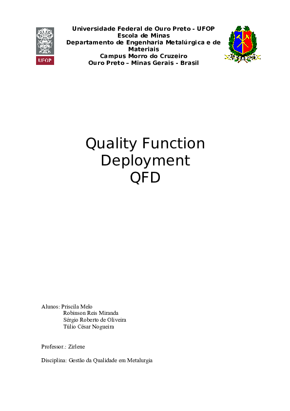 (DOC) Quality Function Deployment