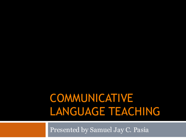 (PPT) Communicative Language Teaching