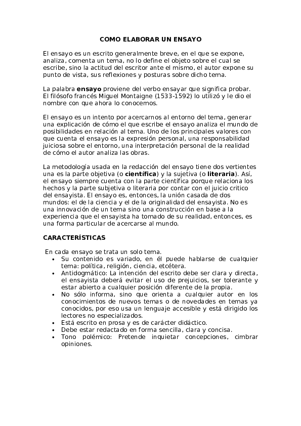 (DOC) COMO ELABORAR UN ENSAYO