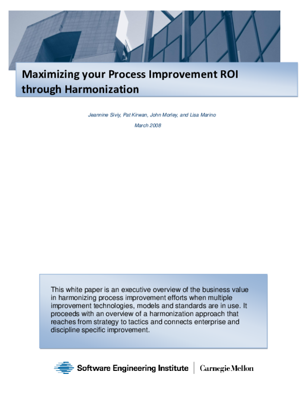 (PDF) Maximizing your Process Improvement ROI through Harmonization
