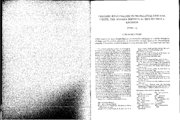 (PDF) Ceramic regionalism in Prepalatial Central Crete: the Mesara ...