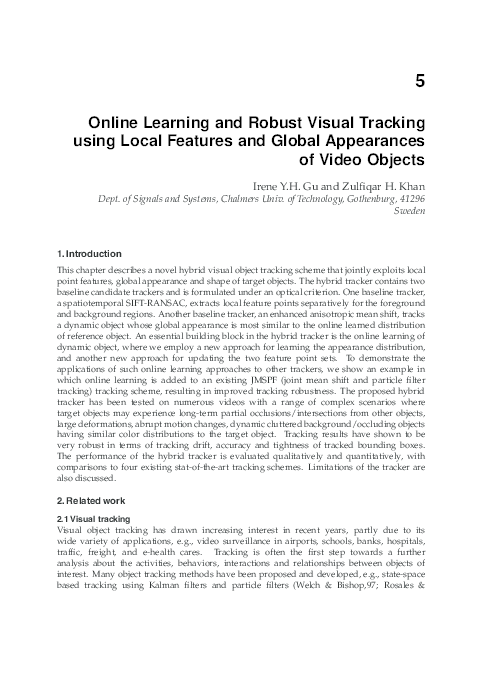 Pdf Chapter5 Online Learning And Robust Visual Tracking Using Local Features And Global