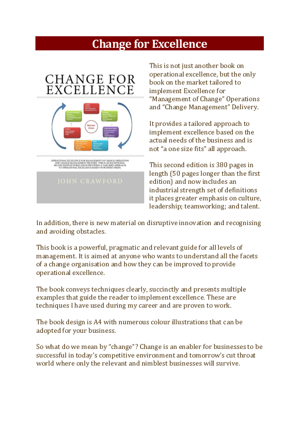 (PDF) Change of Excellence. Operational excellence for management of ...