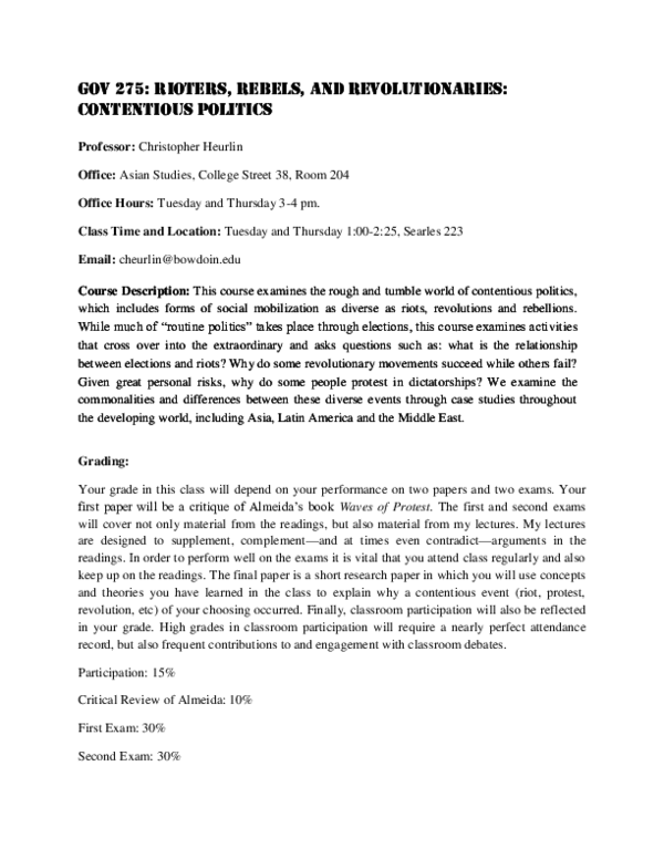 (PDF) Contentious Politics