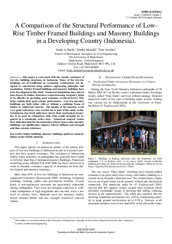 (PDF) A Comparison of the Structural Performance of Low-Rise Timber ...