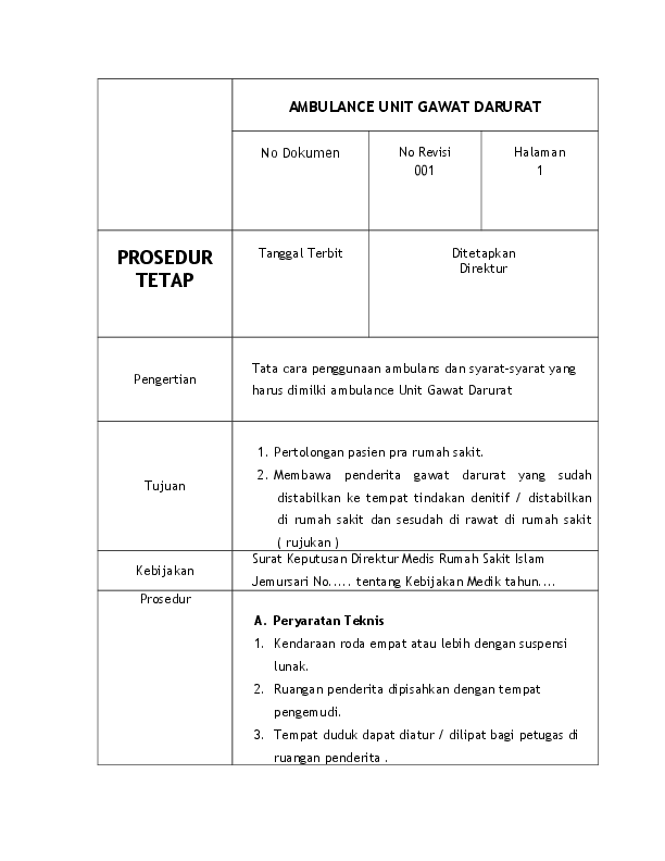 (DOC) PROTAP AMBULANS GAWAT DARURAT