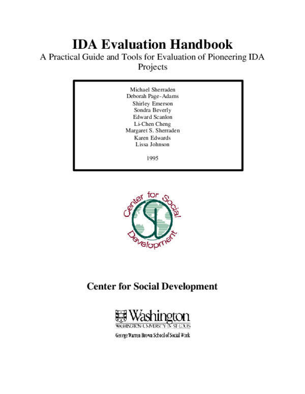 (PDF) IDA Evaluation Handbook A Practical Guide and Tools for ...